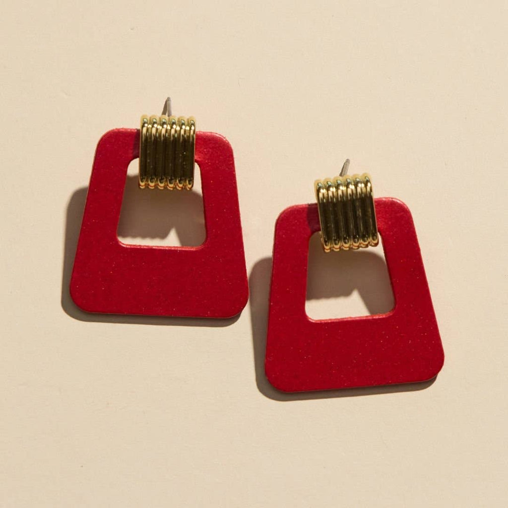 Crimson Shimmer Avery Earrings – Wildflower and Rose